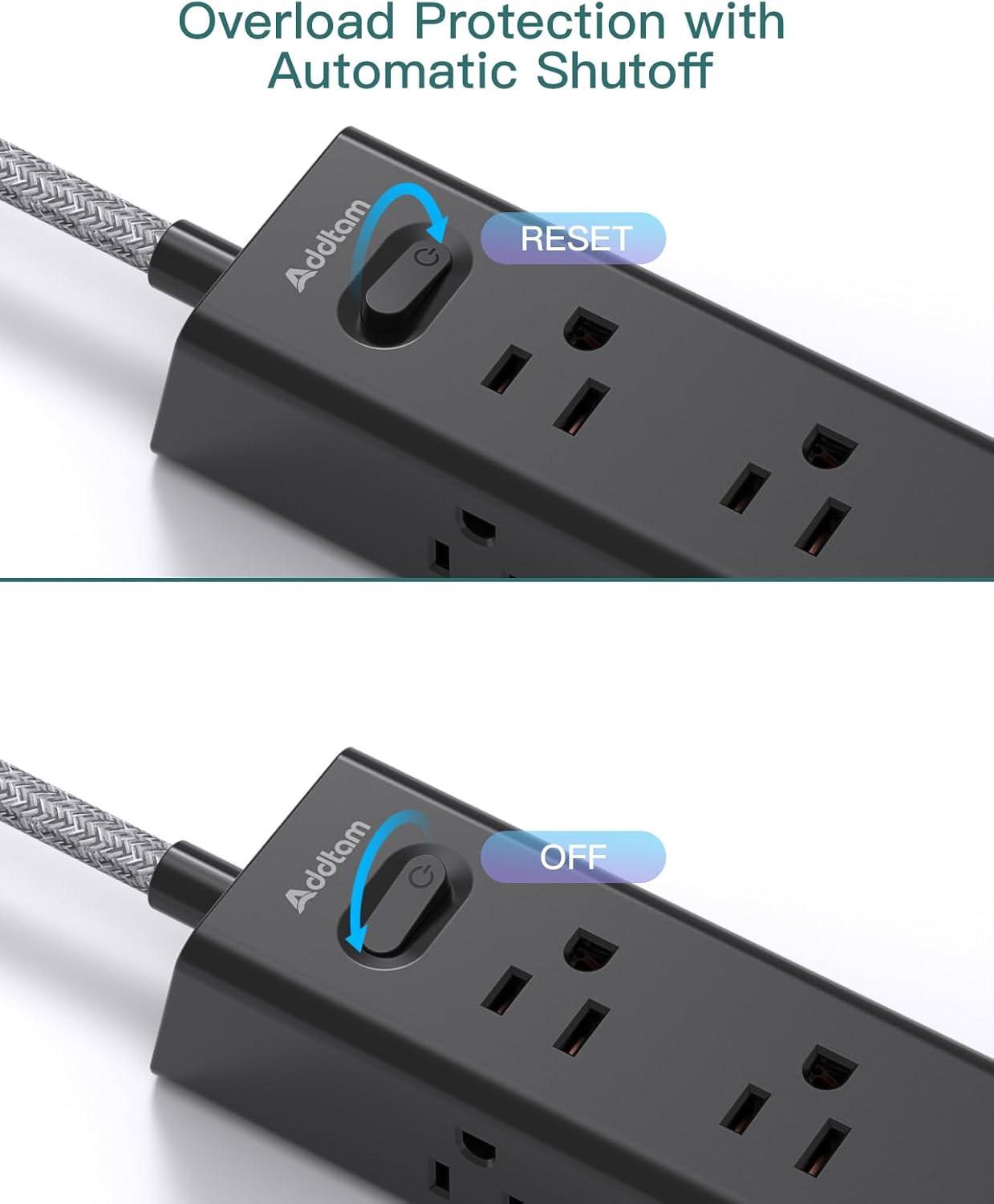 Surge Protector Power Strip – 10 FT Extension Cord, Power Strip with 12 ...